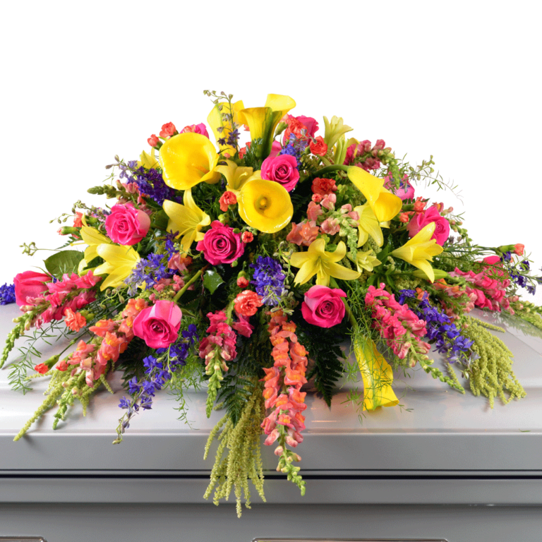 Casket Spray Pinks & Yellows Casket Spray Pinks & Yellows